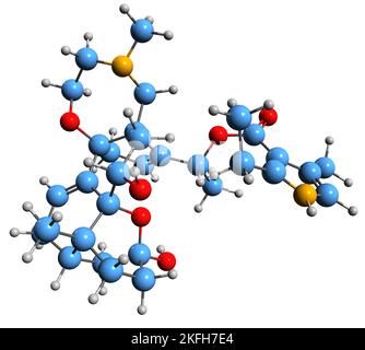 3D image of Batrachotoxin A skeletal formula - molecular chemical ...