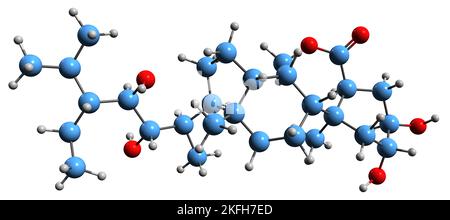 3D image of Brassinolide skeletal formula - molecular chemical ...