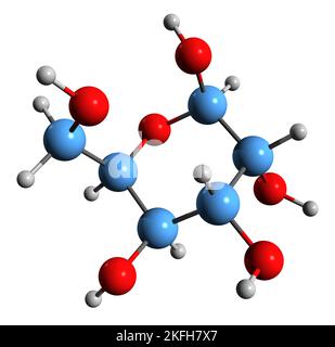 3D image of Galactose skeletal formula - molecular chemical structure ...