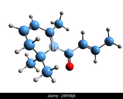 3D image of Ionone skeletal formula - molecular chemical structure of ...