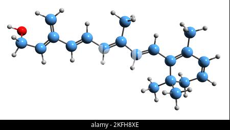 3D image of Retinal skeletal formula - molecular chemical structure of ...