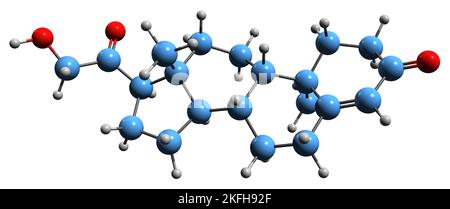 3D image of Corticosterone skeletal formula - molecular chemical ...