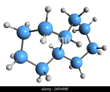 3D image of Decane skeletal formula - molecular chemical structure of ...