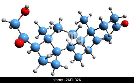 Deoxycorticosterone (DOC) mineralocorticoid hormone molecule. Precursor ...