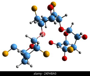3D image of Kanamycin A skeletal formula - molecular chemical structure ...