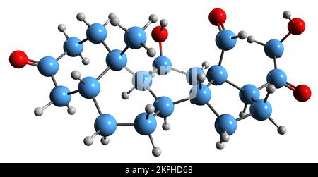 3D image of aldosterone skeletal formula - molecular chemical structure ...