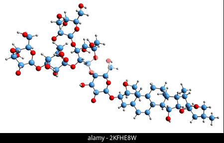 3D image of Digitoxin skeletal formula - molecular chemical structure ...