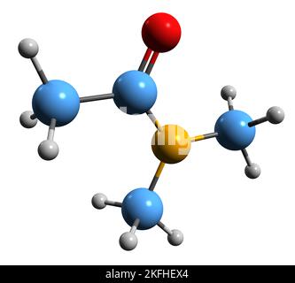 Dimethylacetamide (DMAc) chemical solvent molecule. Skeletal formula ...