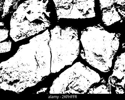 Rustic cracked vector texture with many cracks and scratches. Abstract ...