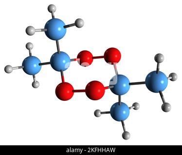 3D image of Acetone peroxide skeletal formula - molecular chemical ...
