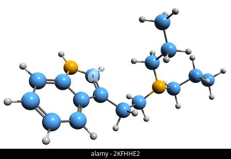 3D image of Tryptamine skeletal formula - molecular chemical structure ...