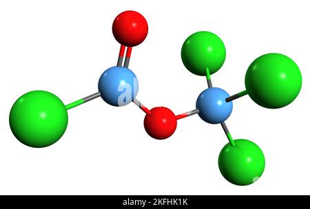 3D image of Phosgene skeletal formula - molecular chemical structure of ...