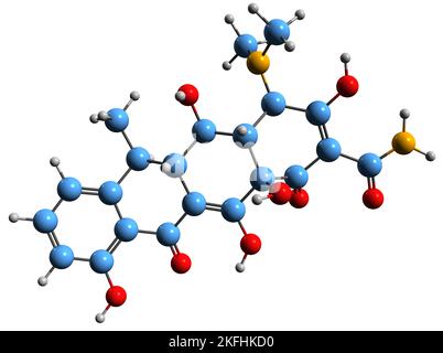 3D image of Quinine skeletal formula - molecular chemical structure of ...