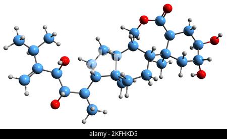 3D image of Humulone skeletal formula - molecular chemical structure of ...