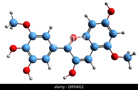 3D image of Delphinidin skeletal formula - molecular chemical structure ...