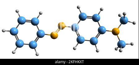 3D image of 4-Dimethylaminoazobenzene skeletal formula - molecular ...