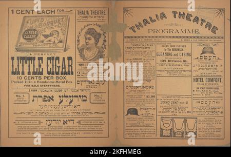 Thalia Theatre programme, c1898. [Publisher: Yozef kruger, Yunyon Printer; Place: New York ...