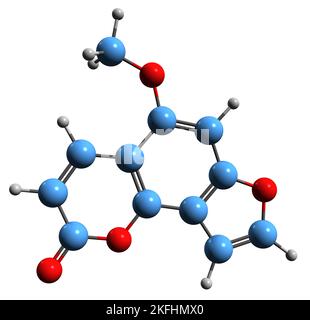 3D image of Angelicin skeletal formula - molecular chemical structure ...