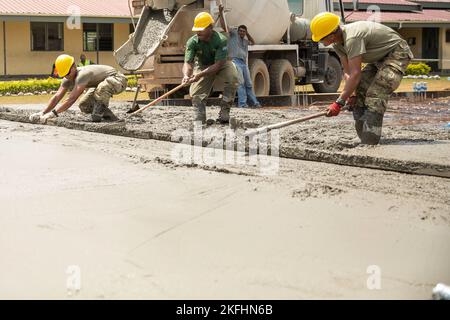 Members of 1st Platoon, 797th Vertical Engineer Company from Barrigada ...