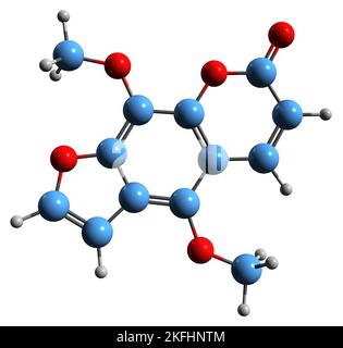 3D image of Umbelliferone skeletal formula - molecular chemical ...