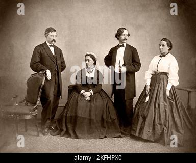 Queen Emma of Hawaii and Her Entourage, Alexander Gardner, 1865 Stock ...