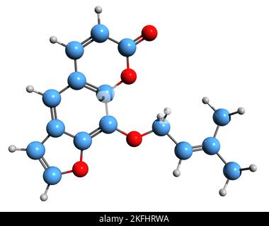 3D image of Umbelliferone skeletal formula - molecular chemical ...