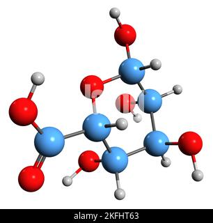 3D image of Glucuronic acid skeletal formula - molecular chemical ...