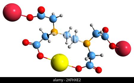 3D image of Sodium calcium edetate skeletal formula - molecular ...