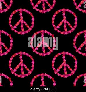 Valentines hearts seamless peace sign pattern for wrapping paper and ...