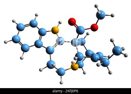 3D image of Vindoline skeletal formula - molecular chemical structure ...