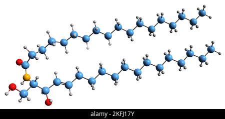 3D image of Leptin skeletal formula - molecular chemical structure of ...