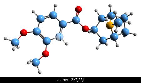 3D image of Tropine skeletal formula - molecular chemical structure of ...