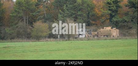 British army MAN SVR (Support Vehicle Recovery) 8x8 truck towing a ...