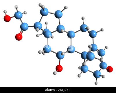 3D image of Hydrocortisone skeletal formula - molecular chemical ...