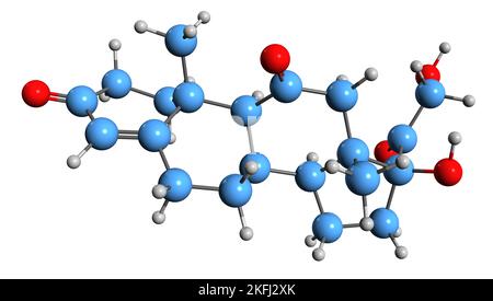 3D image of Hydrocortisone skeletal formula - molecular chemical ...