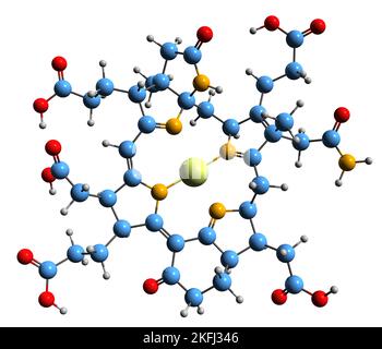 3D image of Uroporphyrinogen I skeletal formula - molecular chemical ...