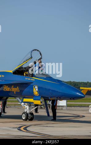 U.S. Navy Lt. Cmdr. Julius Bratton, Blue Angels pilot, arrives at ...