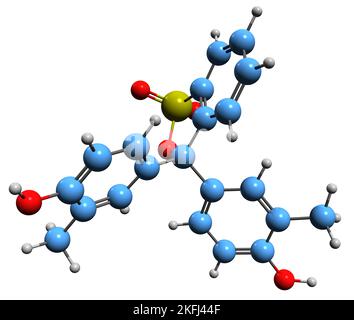 3D image of Cresol skeletal formula - molecular chemical structure of 2 ...
