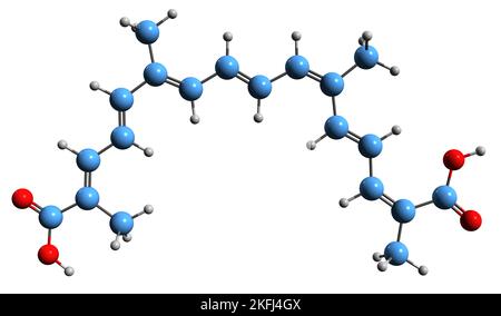 3D image of Crocin skeletal formula - molecular chemical structure of ...