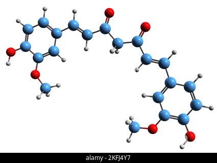 Turmeric and the chemical formula of curcumin. Skeletal structure of ...
