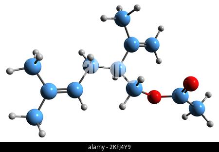 3D image of Lavandulol skeletal formula - molecular chemical structure ...