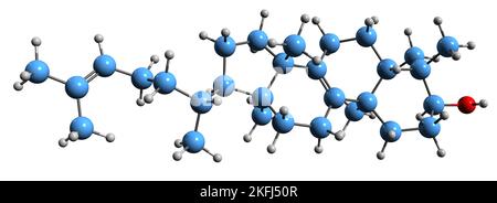 3D image of Cholesterol skeletal formula - molecular chemical structure ...