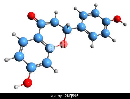 3D image of Flavanone skeletal formula - molecular chemical structure ...