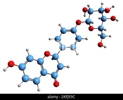 3D image of Flavanone skeletal formula - molecular chemical structure ...