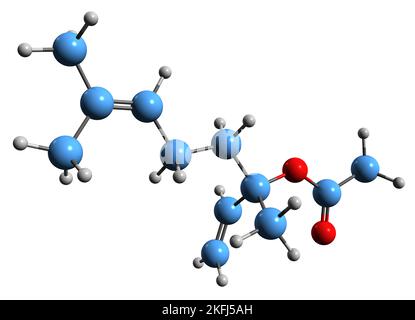 3D image of Linalool skeletal formula - molecular chemical structure of ...