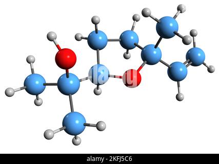 3D image of Linalool skeletal formula - molecular chemical structure of ...