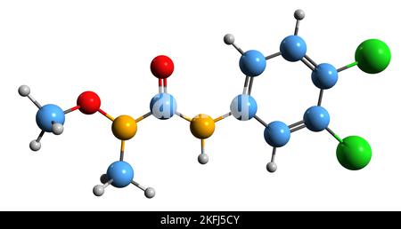 Linuron herbicide molecule. Skeletal formula Stock Photo - Alamy