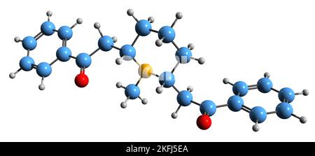 3D image of Lobeline skeletal formula - molecular chemical structure of ...