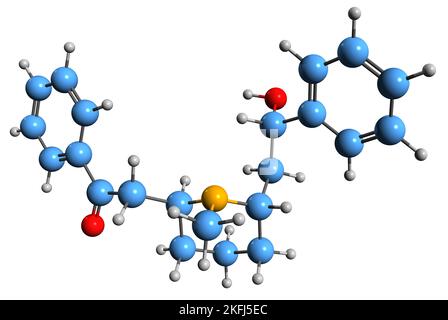 3D image of Lobeline skeletal formula - molecular chemical structure of ...