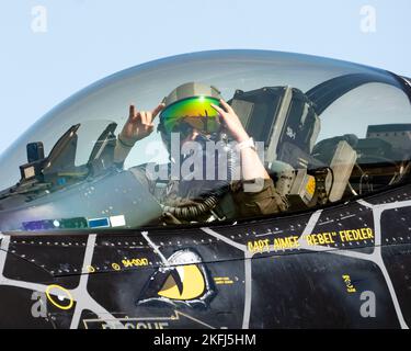 U.S. Air Force Capt. Aimee “Rebel” Fiedler, F-16 Viper Demonstration ...